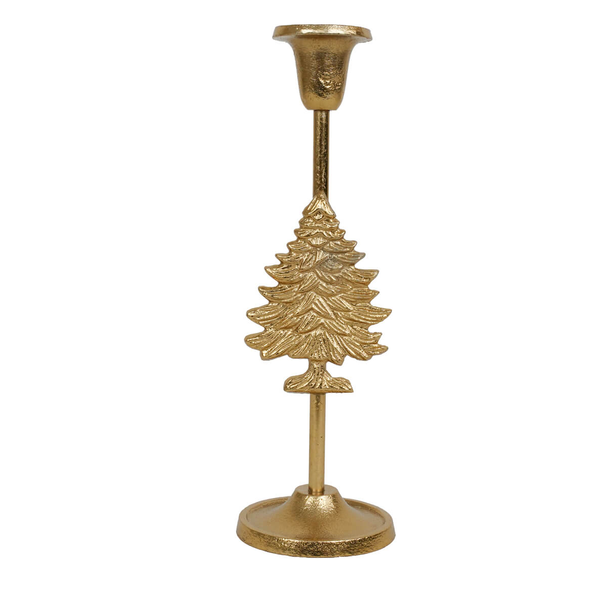 Candelabro Oro con Alberello in Alluminio - H.24 cm | Stilé Collection